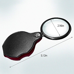 Wapodeai 2pcs 10x Small Pocket Magnify Glass Premium Folding Mini Magnifying Glass with Rotating Protective Sheath, Apply to Reading, Science, Jewelry, Hobbies, Books, 1.96in