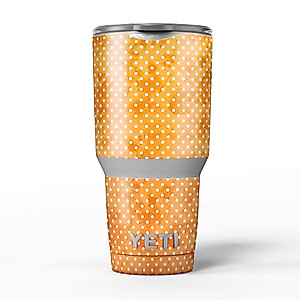 Design Skinz The Orange Grungy Watercolored Polka Dots - Skin Decal Vinyl Wrap Kit Compatible with The Yeti Rambler Cooler Tumbler Cups