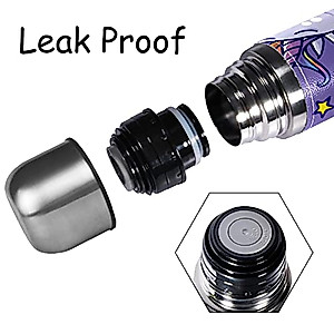 Funny Unicorn Playing the Guitar Stainless Steel Water Bottle Leak-Proof, Double Walled Vacuum Insulated Flask Thermos Cup Travel Mug 17 OZ