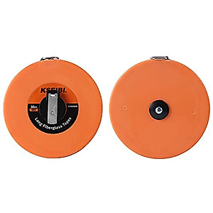 KSEIBI 302925 Long Fiberglass Tape Measure Double Face Printing Inch/Metric for Construction Work (100ft / 30m)