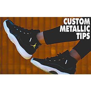 LitLaces - Premium Jordan 11 Replacement Shoe Laces Durable Woven Polyester Shoe Strings for Basketball and Athletic Sneakers (Black, 55")