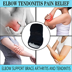 Cinlitek Adjustable Elbow brace Tennis Compression Sleeve for Golfer's and Tennis Elbow,weightlifting, Tendonitis,Arthritis, Sports Injury Recovery, Reduce Elbow Pain for Men and Women