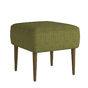 Safavieh Mercer Collection Clara Mid-Century Modern Green Retro Linen Ottoman