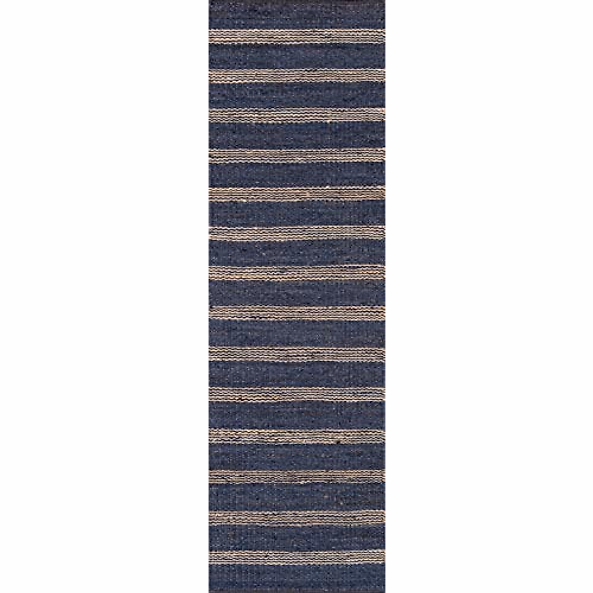 Novogratz by Momeni Montauk 100% Jute Hand Woven Indoor Area Rug, 2'3" X 10', Navy