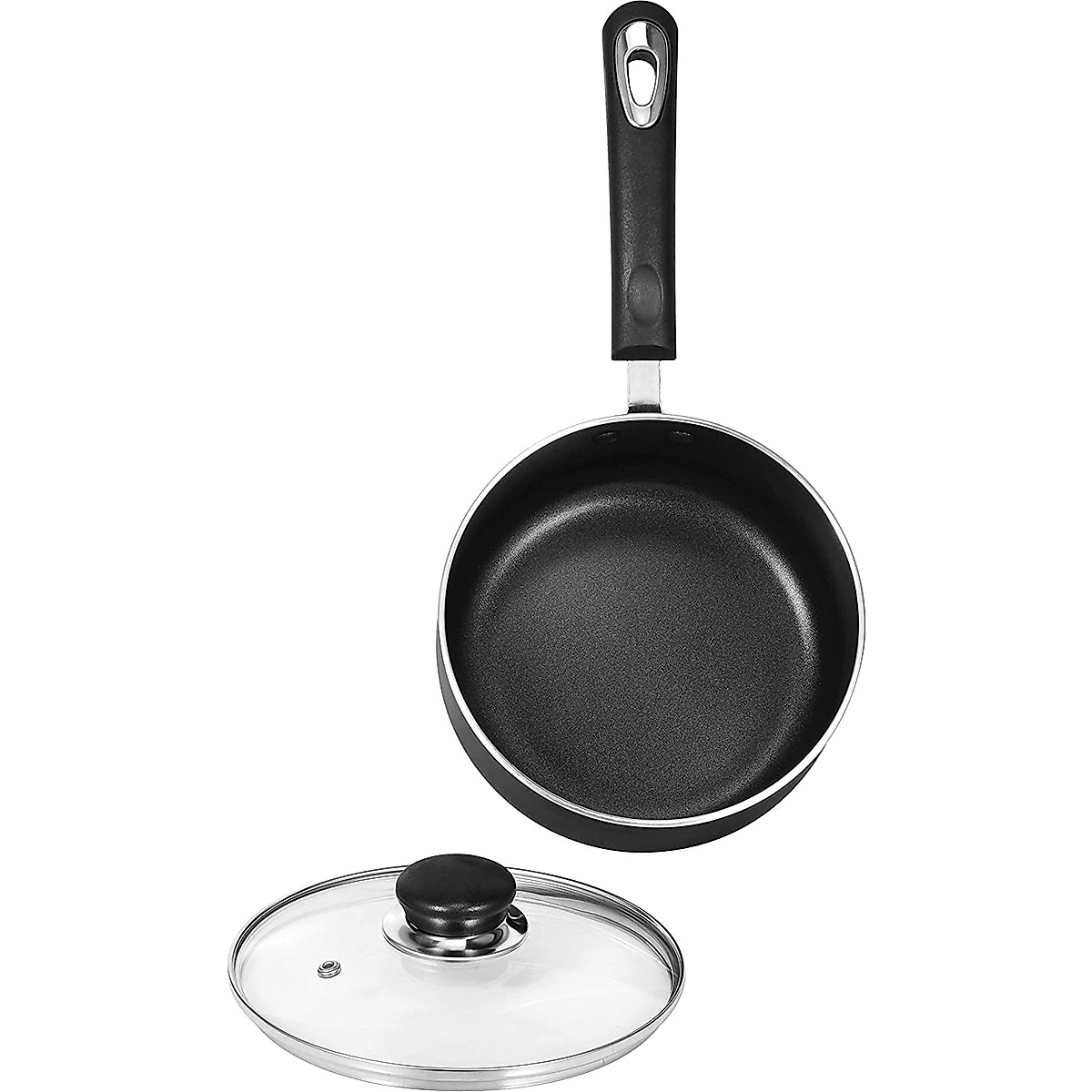 Utopia Kitchen 1 Quart Nonstick Saucepan with Glass Lid - Multipurpose Use for Home Kitchen or Restaurant (Grey)