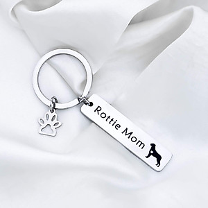 LQRI Rottweiler Rottie Mom Rottie Dad Kechain Set Pet Dog Jewelry Rottie Gift for Rottweiler Rottie Mom Dad (Rottie Mom)