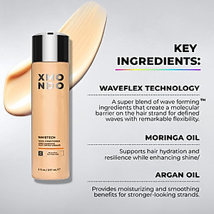 XMONDO Hair Wavetech Wave Conditioner | Vegan Formula with Moringa & Argan Oil to Boost Hydration, Tame Frizz, and Enhance Your Wavy Hair, 8 Fl Oz 1-Pack