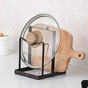 Pot Lid Rack, Organizer Pot Lid ,Organizer Cutting Board Holder ,Simple Houseware Kitchen, Bakeware Pot Lid Rack Holder Organizer(Bronze)