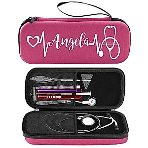 Personalized Stethoscope Case for 3M Littmann Classic III, Cardiology IV Diagnostic, MDF Acoustica Stethoscopes - Extra Room for Nurse Accessories