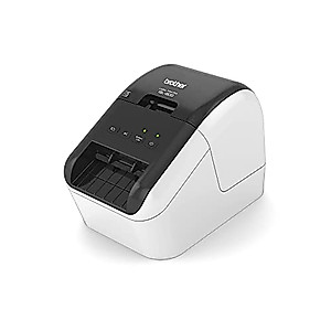 Brother QL-800 High-Speed Professional Label Printer, Lightning Quick Printing, Plug & Label Feature, Brother Genuine DK Pre-Sized Labels, Multi-System Compatible – White Printing Available