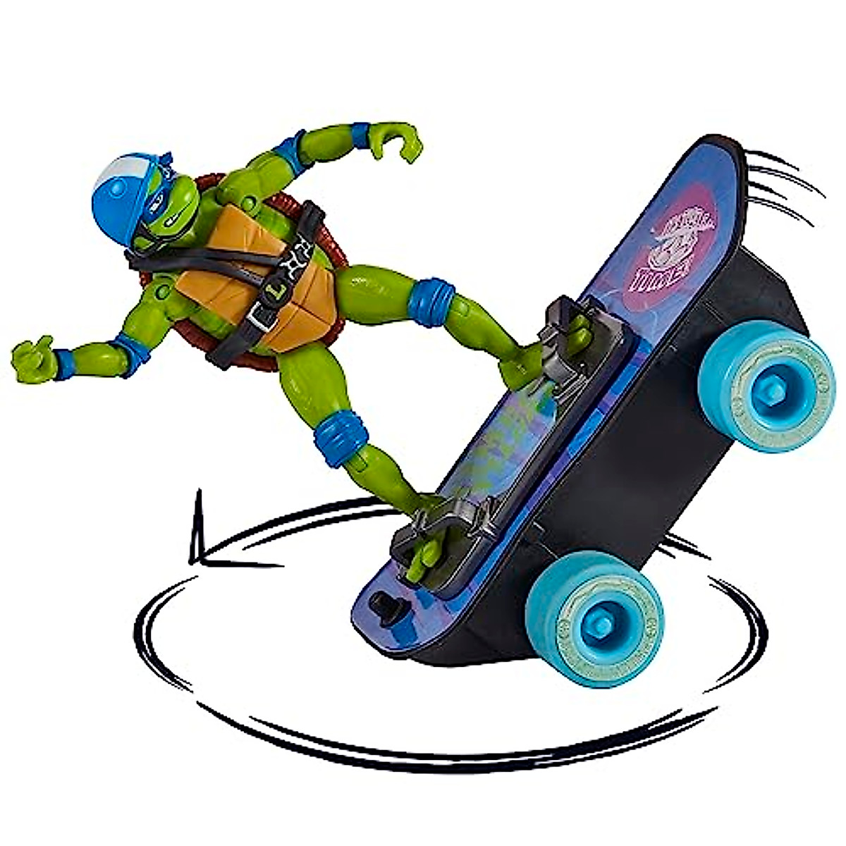 Teenage Mutant Ninja Turtles: Mutant Mayhem Leonardo on a Skateboard with Accessories by Playmates Toys - AMAZON Exclusive