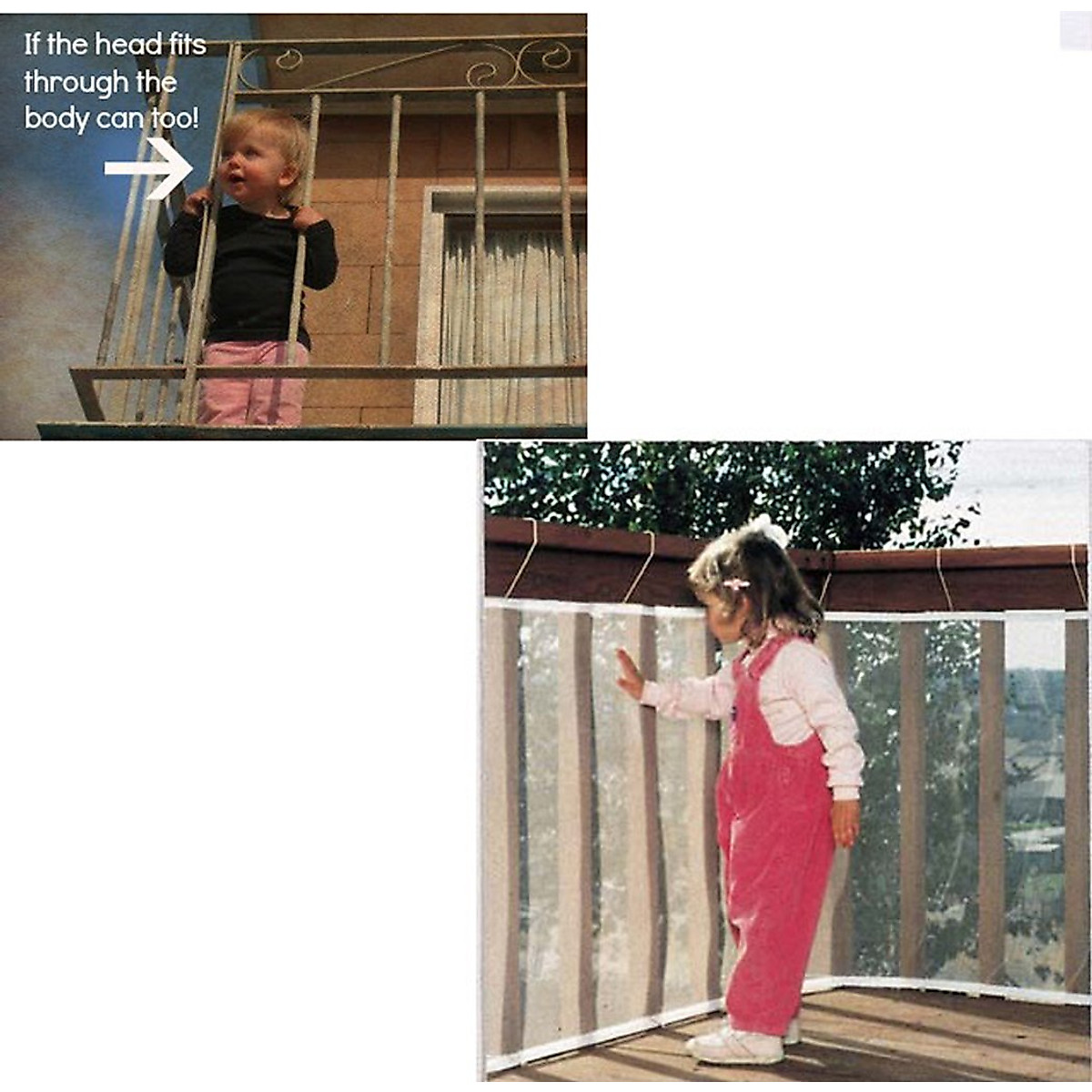 Hillento Children Safety Rail Balcony Stairs Net Banister Stair Safety Net for Kids/Pet/Toy Safety on Indoor/Outdoor Stairs, Balcony, or Patios, Stairs Protector, 9.8 x 2.5 ft, White