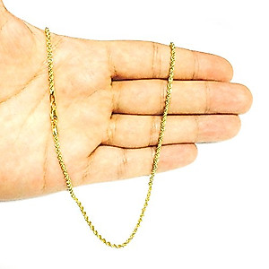 Jewelry Affairs 14k Yellow Real Gold Filled Solid Rope Chain Necklace, 2.1mm, 18"