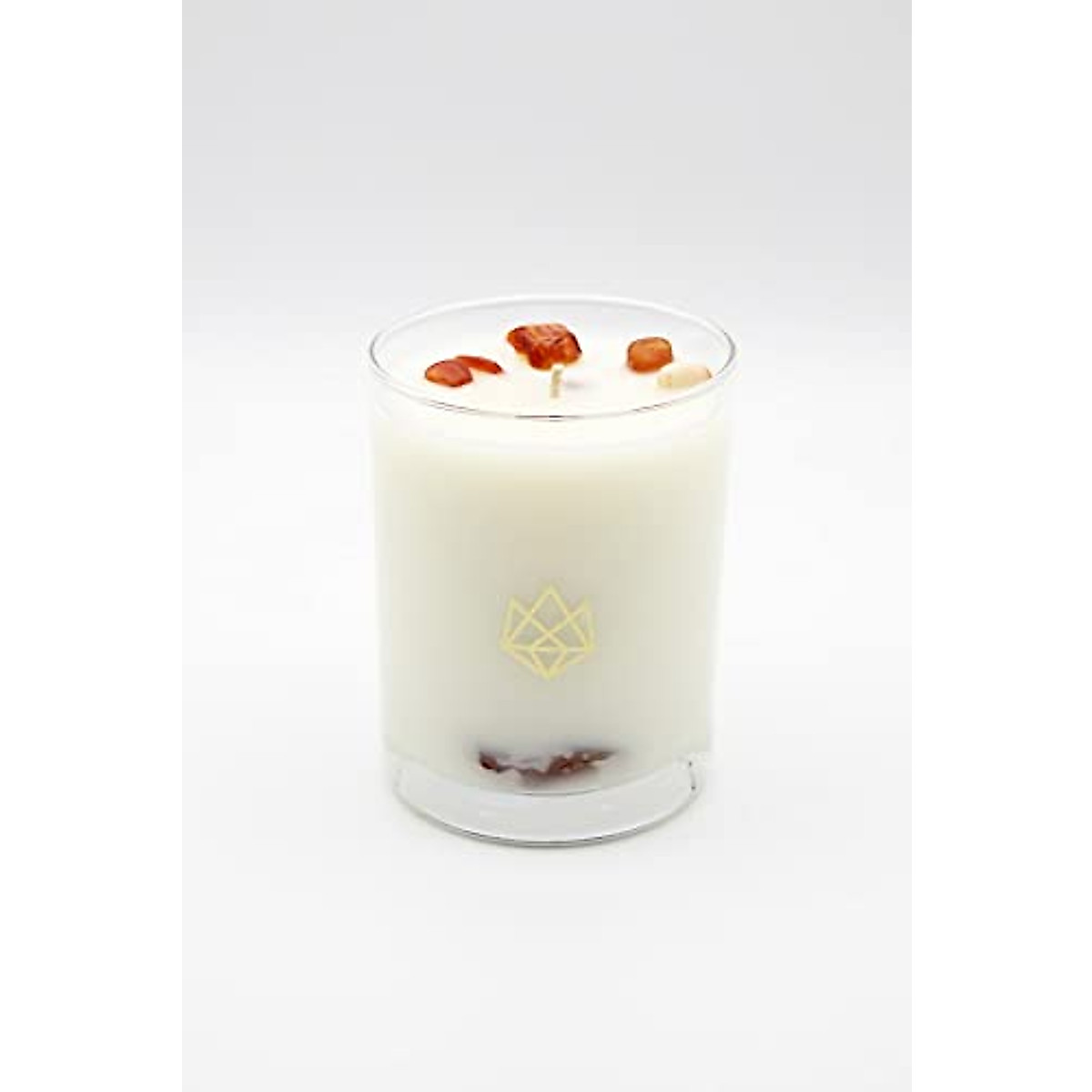 Aluminate Life Luxury Glass Jar Candle, Energy - Red Carnelian Crystal Infused - Scents of Lemon, Grapefruit, & Bergamot - Passion, Confidence, & Vitality - Coconut Wax, Essential Oils, Dr. Developed