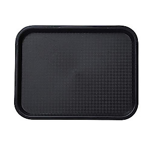 Serving Trays, Rectangular Fast Food Tray, 14" W X 10" L, Plastic, Black