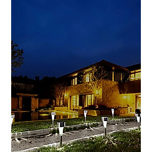 PARTPHONER Solar Outdoor Lights Pathway 12 Pack, Bright Solar Garden Lights Waterproof Stainless Steel Landscape LED Path Lights for Walkway Yard Patio Lawn, Cold White 5000K