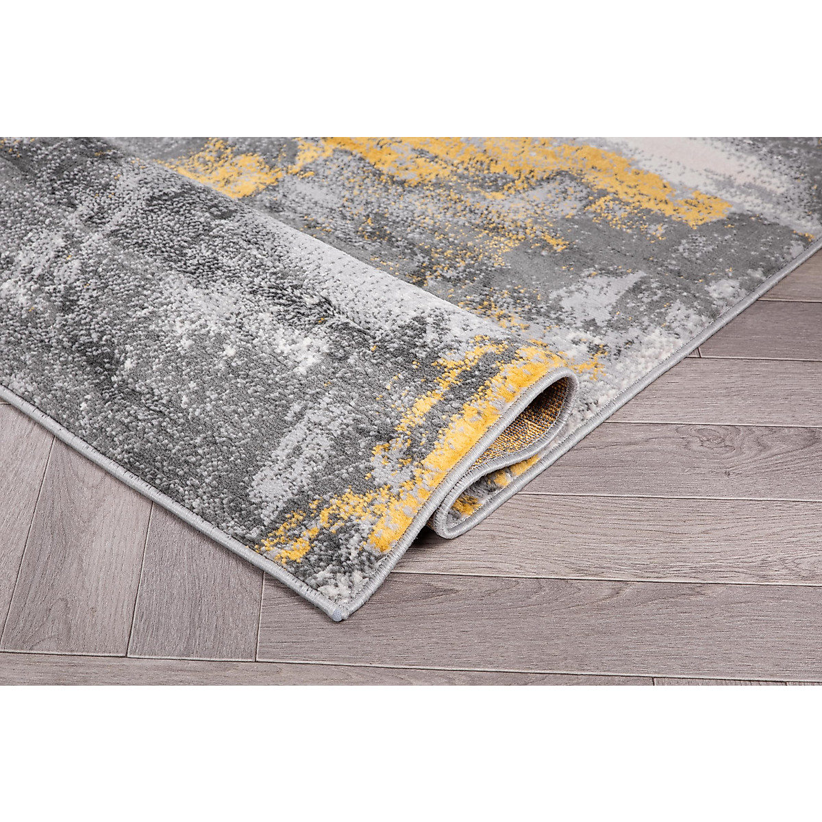 Rugshop Brighton Modern Abstract Stain Resistant Soft Area Rug 5' x 7' Yellow