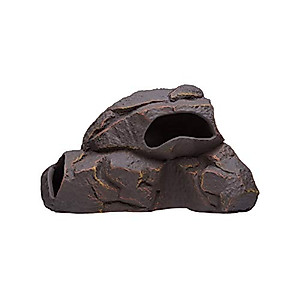 Plecoceramics Ceramic Magma Rock Stone Decoration - Aquarium Fish Tank Hideway Decor - for Cichlids Plecos Bettas