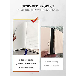 AISBUGUR Pocket Notebook Small Notebook 2-Pack, 3.7" x 5.7" pocket notebook hardcover Total 320 Pages Thick Lined Paper with Inner Pockets Leather Mini Journal Notepad