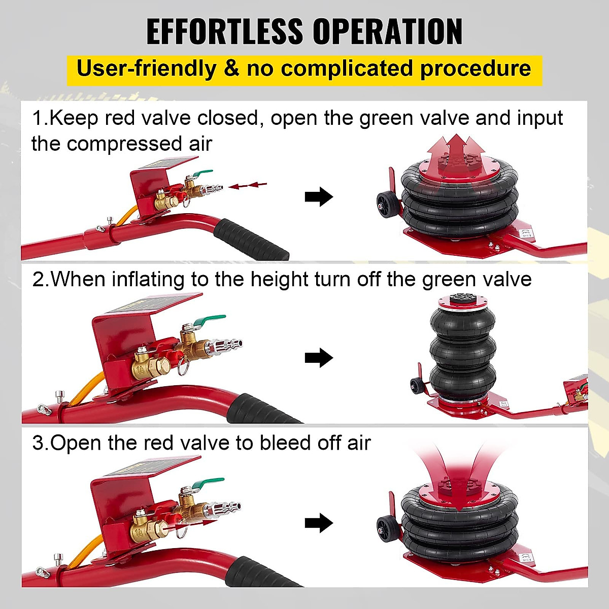 Bestauto Pneumatic Car Jack 6600lbs Heavy Duty Air Jack Lifting Height Up to 16 Inch