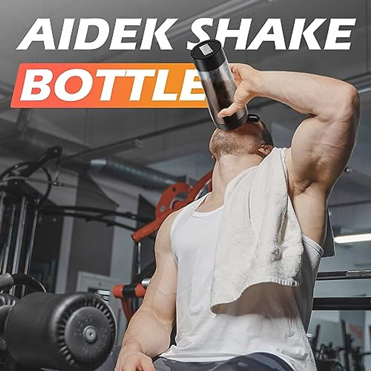 Aidek Electric Shaker Bottle 22oz Bottle for Protein Mixes, Rechargeable, BPA-Free - Black