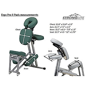 STRONGLITE Portable Massage Chair Ergo Pro II - Ultra-Strong, Lightweight, Folding Tattoo Spa Massage Chair with Wheels & Carry Case (600lbs Working Weight), Teal