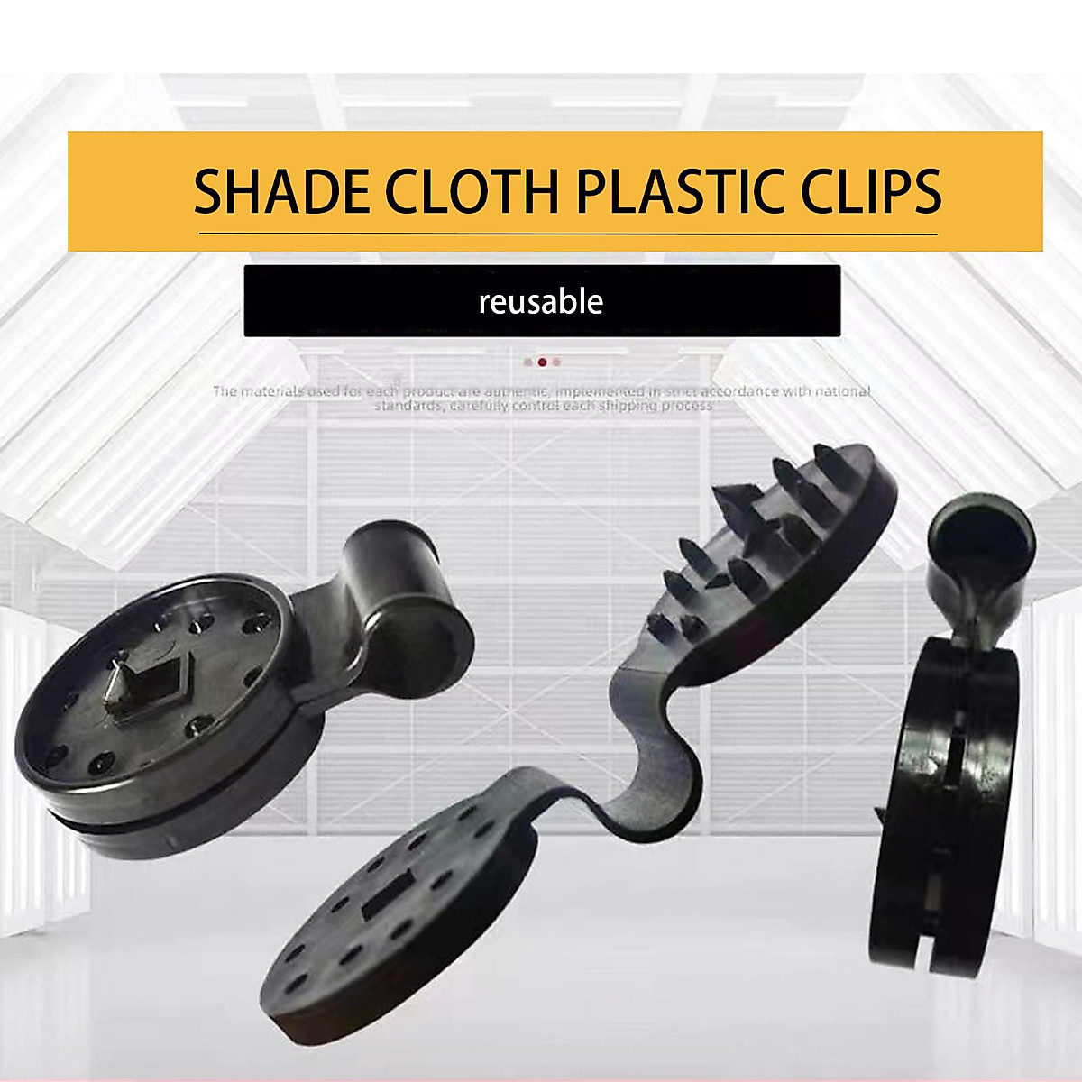 ZELONUUS 50 Pack Tarp Clips Heavy Duty Lock Grip, Reusable Shade Cloth Greenhouse Clips, Fixed Big Tarp Carabiner Clips, Plastic Canvas Tarp Hanging Clips for Shade Nets