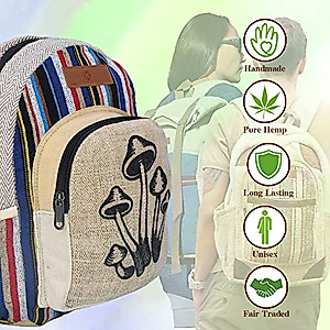 Himalayan hemp back pack. Laptop, Tablet carrying college, travel back pack. Hand made strong multi pocket back pack 1096 (Himalayan Pack 4)