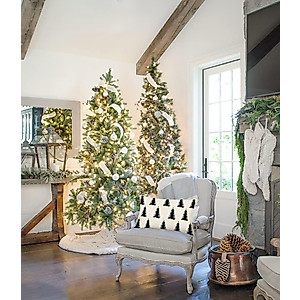 MEHOTOP 12 x 20 Christmas Pillow Covers Xmas Throw Pillow Case Standard Size Simple Christmas Tree Print Black White Decorative Pillowcase Winter Home Decoration Cushion Cover for Couch Sofa Patio Bed