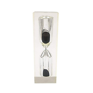 Artibetter 3 Minutes Crystal Sand Timer Black Hourglass Decorative Glass Timer