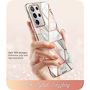 i-Blason Cosmo Series for Samsung Galaxy S21 Ultra 5G Case, Slim Stylish Protective Case Without Screen Protector (Marble)