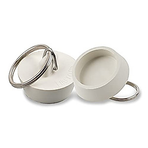 6 Pieces Drain Stopper, Rubber Sink Stopper with Hanging Ring, Drain Plugs for Sinks, Small Sink Stopper for Bathtub, Kitchen, Bathroom and Laundry Sink, 6 Different Sizes, White