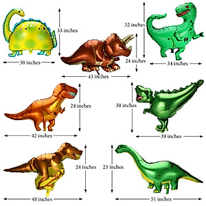 Dinosaur Balloons Dinosaur Party Supplies, 12 Pieces Dinosaur Foil Balloons Aluminum Mylar Helium Jungle Balloons for Birthday Weddings Graduation Party Baby Shower Jungle Theme Party Supplies