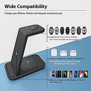 Wireless Charger for Apple Multiple Device, 3 in 1 Fast Charging Station/Stand Compatible for iPhone 14/13/12/Pro Max/SE/11/X/XR/8,for Apple Watch/iWatch 8/7/6/5/4/3/2/SE AirPods Pro/3/2
