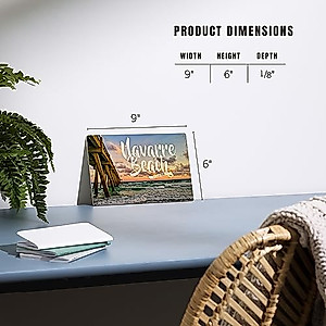 Lantern Press 6x9 Inch Wood Sign, Ready to Hang Wall Decor, Navarre Beach, Florida, Under the Pier