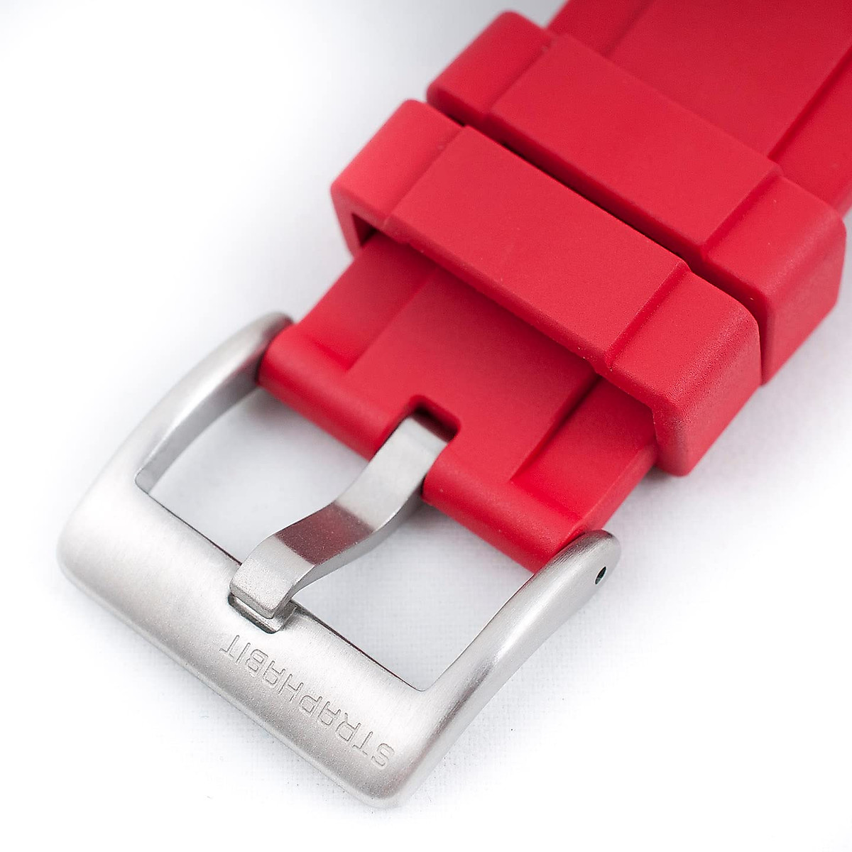 StrapHabit Quick Release Rubber Watch Strap Band FKM 20mm 22mm 24mm (Black, 22mm)