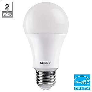 Cree Lighting Exceptional Series A19 Bulb, 5000K Dimmable LED Bulb, 60W + 815 Lumens, Daylight, 2 Pack