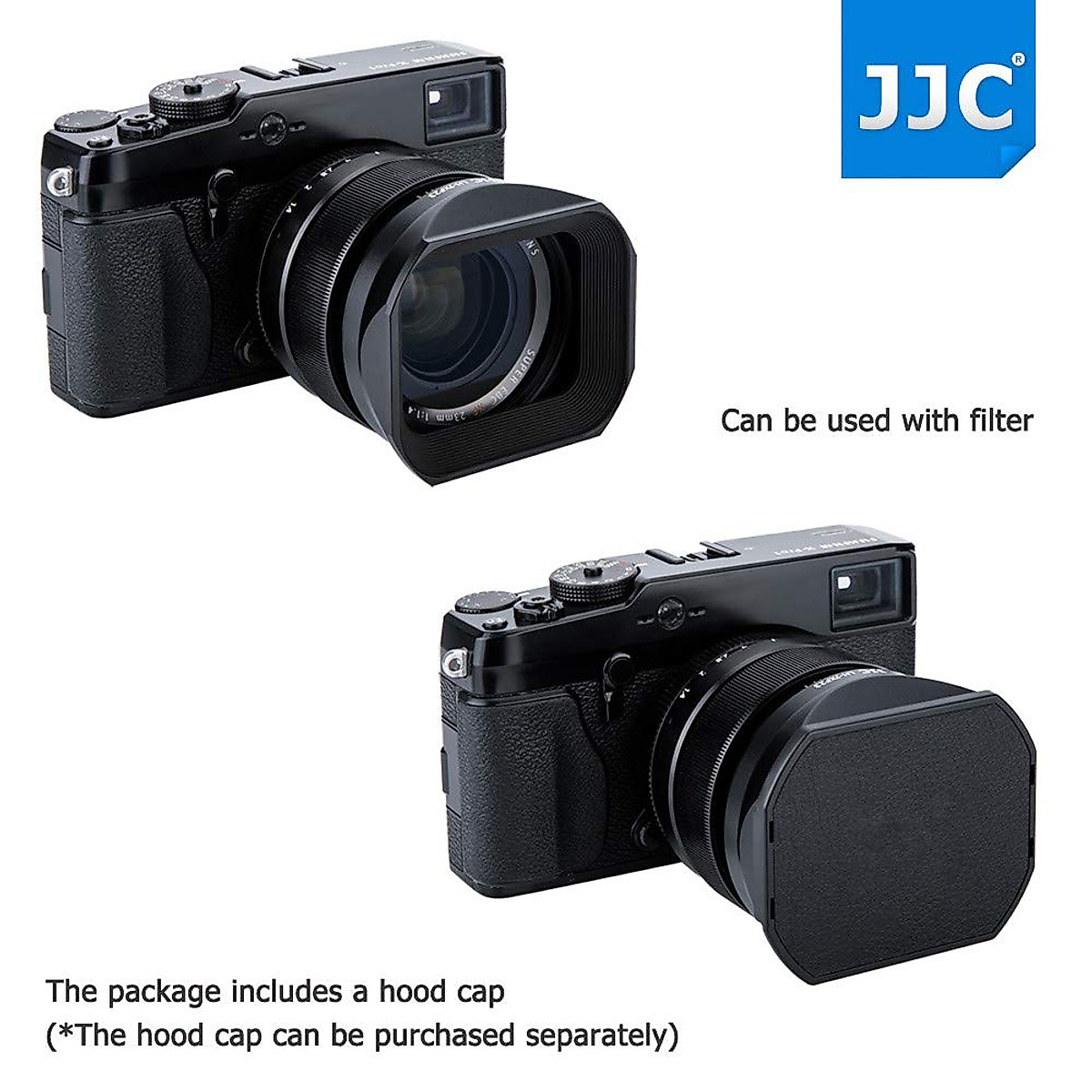 Square Metal Lens Hood w/Hood Cap Replace Fuji LH-XF23 for Fujifilm Fujinon XF 23mm F1.4 R & XF 56mm F1.2 R (APD) Lens on Camera X-S10 X-E4 X-T4 X-T3 X-T2 X-T1 X-Pro3 X-Pro2 X-Pro1 X-T30 X-T20 X-E3