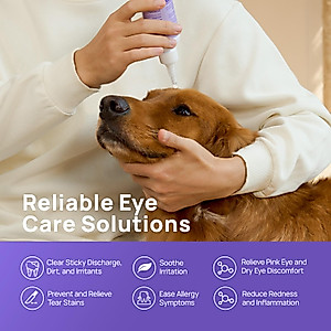 HICC PET Dog Eye Drops 5.1 fl oz Eye Drops for Dogs and Cats Vet-Recommended Dog Eye Infection Treatment to Soothe Eye Infection Allergy, Relieve Dry Eyes Pink Eyes, Dog Tear Stain Cleaner