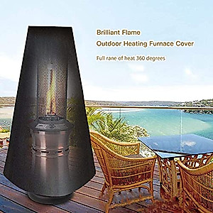 CLVEDU Chimenea Cover 122cm Outdoor Patio Chimenea Cover Waterproof Black Garden Heater Rain Sun UV Protector with Storage Bag