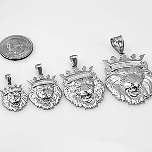 LA BLINGZ Sterling Silver Lion King Pendant (Large - 1.75")