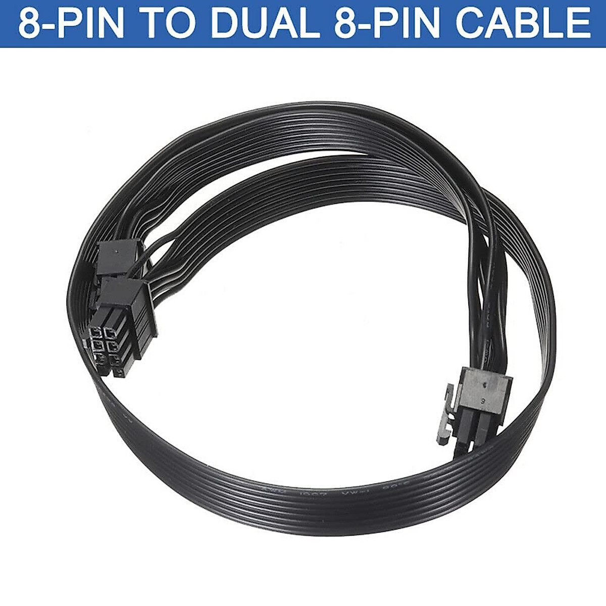 JINYI EPS 8 Pin Male to Dual PCIe 8 (6+2) Pin Male PCIE Cable, GPU Power Cable Replacement for Corsair CoolerMaster Thermaltake Modular Power Supply (25 + 9 inches)