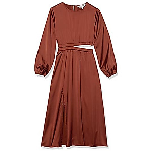 The Drop Women's Jacob Long Sleeve Cut Out Midi Dress, Tortoise Shell, XXL, Plus Size