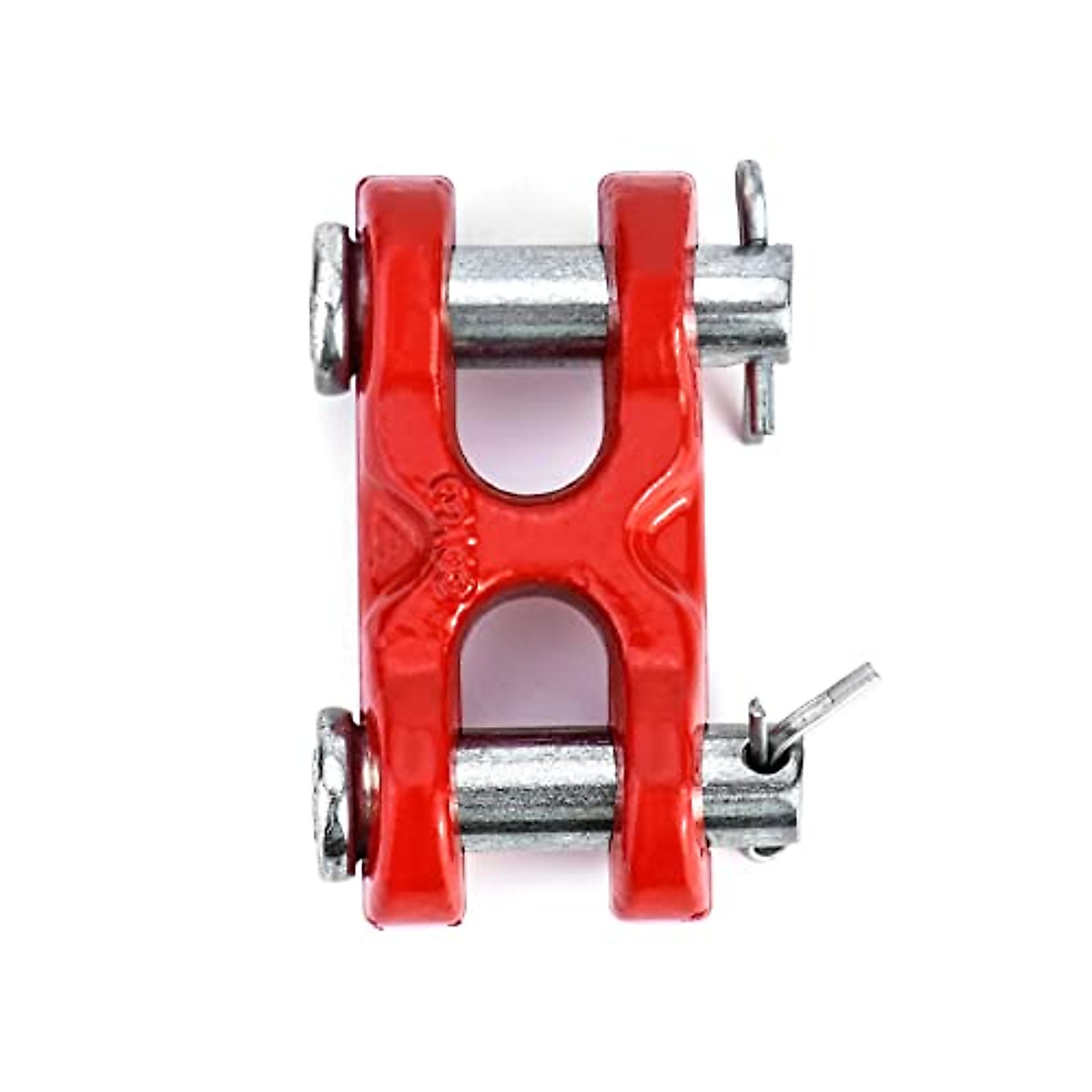 QWORK 3/8 Inches Twin Clevis Safety Chain Repair Links, 2 Pack Trailer Tie Down Links, Industrial Grade Heavy Duty Material - 6,600 LBS. Capacity