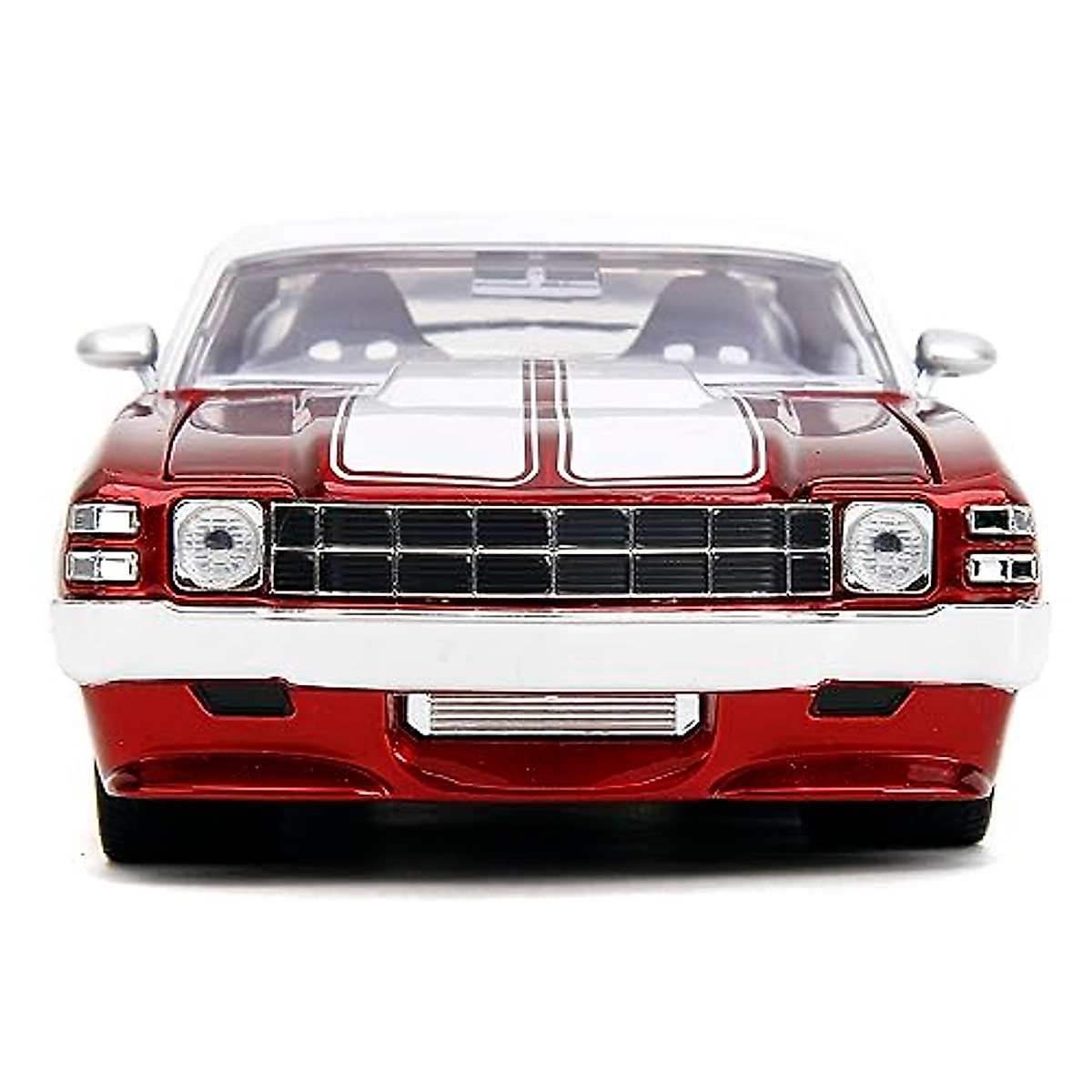 1971 Chevy Chevelle SS Candy Red with White Top, White Stripes and White Interior Bigtime Muscle Series 1/24 Diecast Model Car by Jada 35020