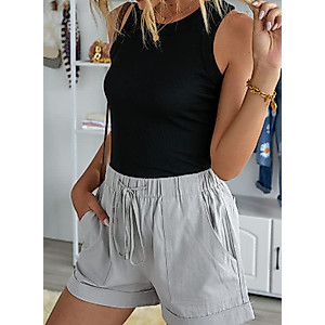 Dokotoo Womens Ladies Basic Ribbed Thick Strap Low Cut Solid Color Tight Slimming Fitted Sleeveless Shirts Sports Workout Long Tank Tops Activewear Tops Blue S