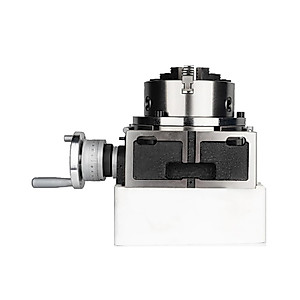 KACOME CNC Part Vertical/Horizontal Dual-Purpose Indexing Disc Rotary Table Dividing Head +3/4 Jaws Chuck 80/100/125mm 160mm 200mm(4 Jaws 125mm Chuck)