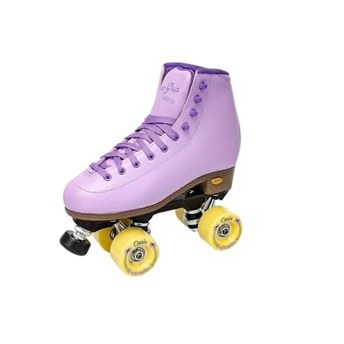 Sure-Grip Oasis Outdoor Roller Skates for Men & Women | High Rebound Soft 57mm 82A Urethane Wheels & ABEC 3 Bearings | Nylon Sole with Strong Trucks - Lace Up Facility - Made in USA (Lavender Color)