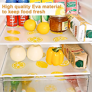Cooyes Shelf Liner for Kitchen Cabinets Non-Adhesive Drawer Liner Non-Slip Refrigerator Liner - Best Shelf Liner, Fridge, Drawer, Cupboard Liner (Lemon,17.7 x 79 Inch)