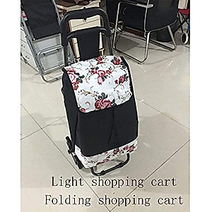 Shopping Trolley on Wheels Multi Function Shopping Cart Trolley On Wheels with Seat Fold Down Seat Lightweight Stair Climbing Cart with Removable Waterproof Oxford Cloth Bag Storage Hand Trucks,Sho